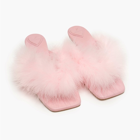 Sleeper | Shoes | Sleeper Feather Kitten Heel Mule Sandals | Poshmark
